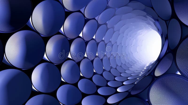 A Blue and White Circular Objects are in a Tunnel, AI Stock Photo ...