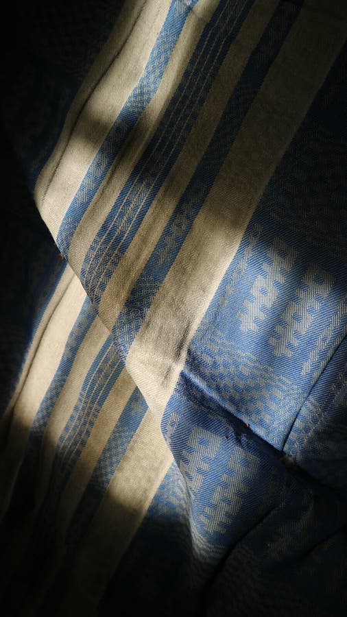 Blue and White Cloth Exposed To the Sun Stock Image - Image of isolated ...