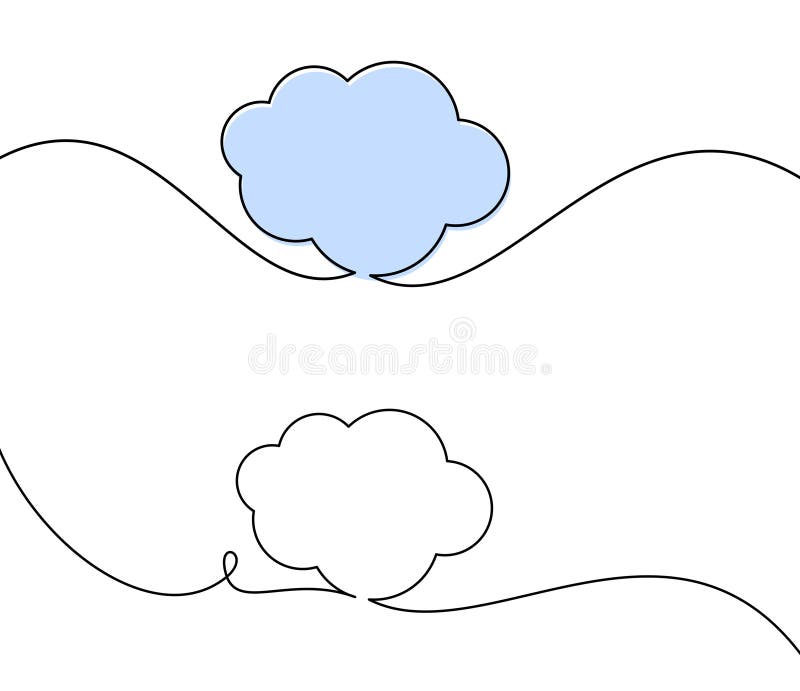 Blue and White Clouds with Curved Lines - Abstract Minimalism Stock ...