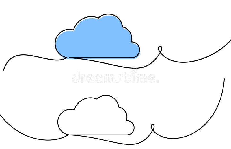 Blue and White Clouds with Curved Lines - Minimalist Design Stock ...