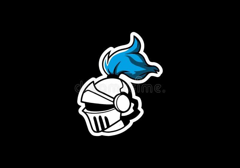 Blue White Color of Warrior Head Stock Vector - Illustration of knight ...