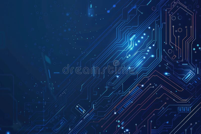 A Blue and White Computer Chip with Many Wires and Circuits by AI ...