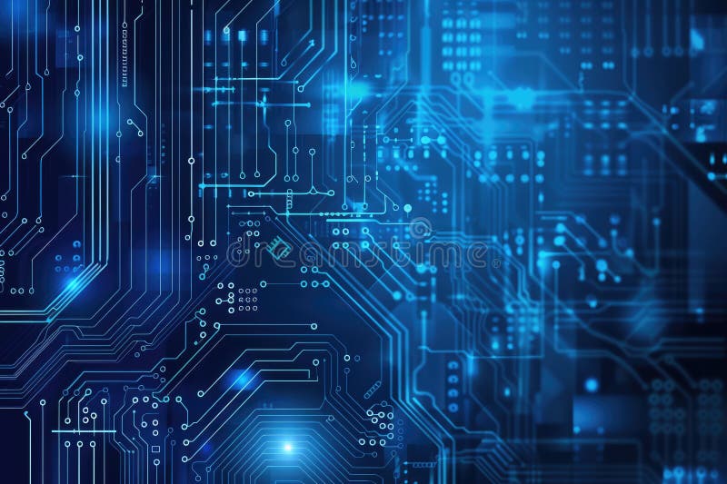 A Blue and White Computer Chip with Many Wires and Circuits by AI ...