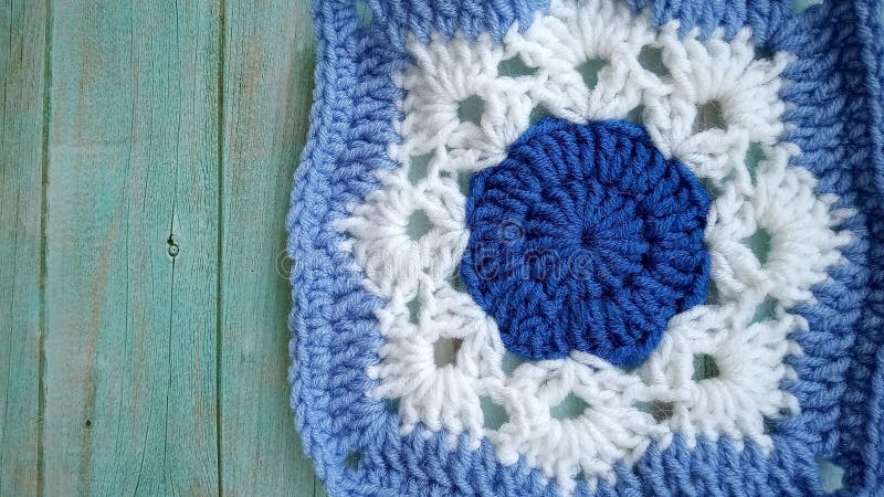 Blue, White Crochet Elements and Orchid. Crochet Texture, Place for an ...