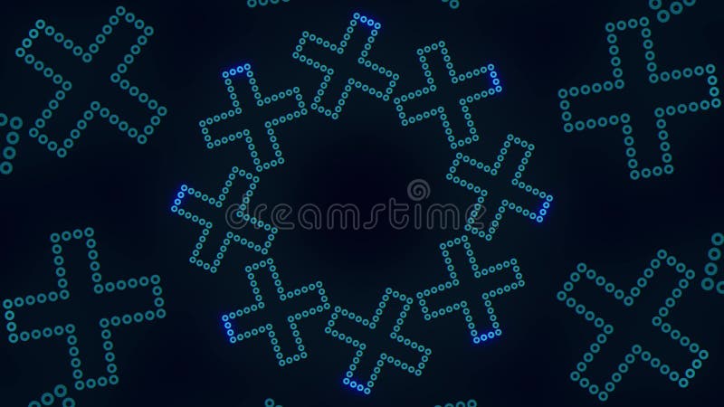Blue and White Cross Pattern on Black Background Stock Video - Video of ...