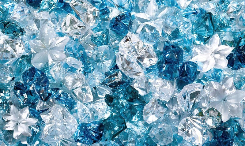 Blue and White Crystals Background, Ideal for Luxury, Abstract, or ...