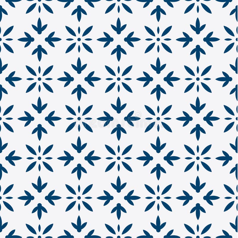 Blue and White Delft Pattern Stock Illustration - Illustration of ...