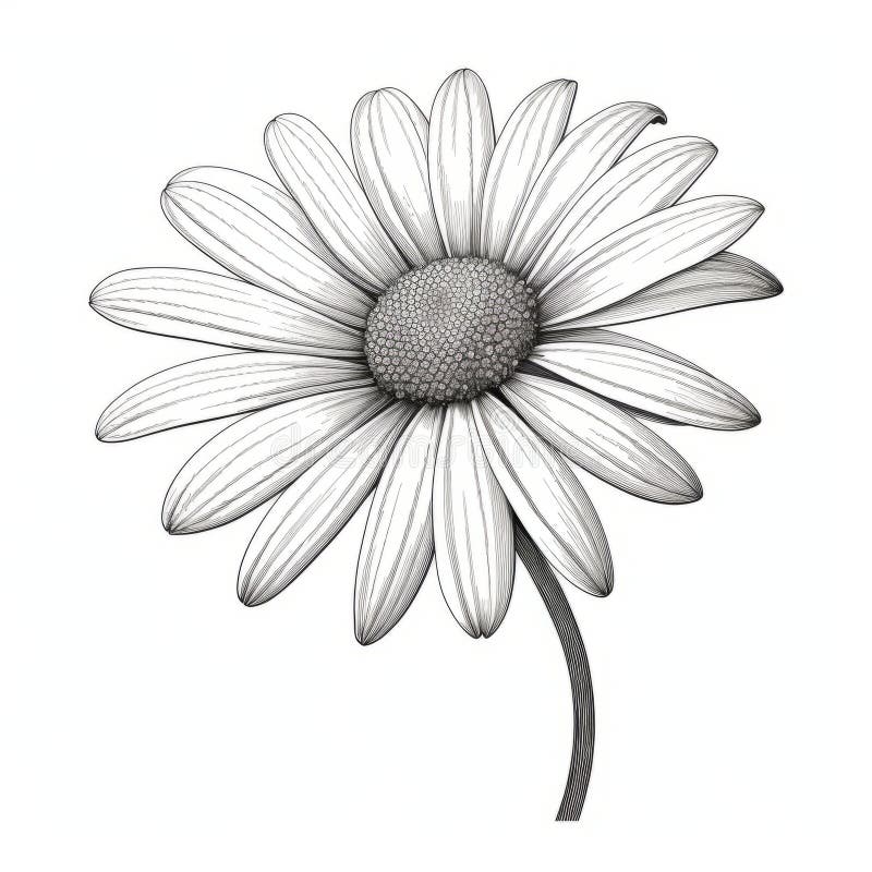Highly Detailed Black and White Daisy Illustration by Alastair Magnaldo ...