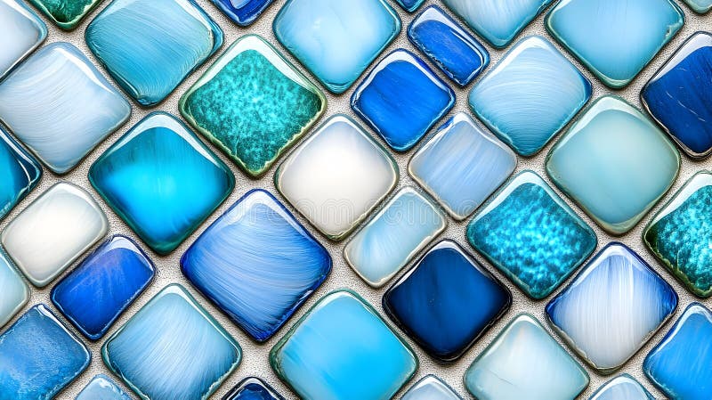 Blue and White Diamond Tile Mosaic Illustration Stock Illustration ...