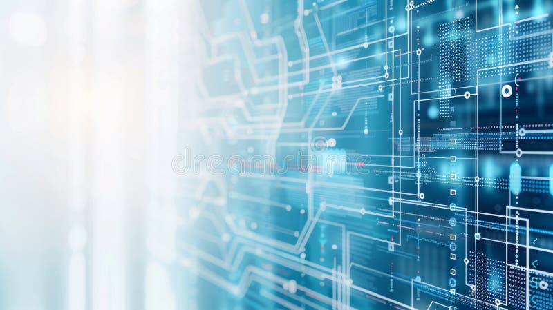 Blue and White Digital Business Technology Background with Abstract ...