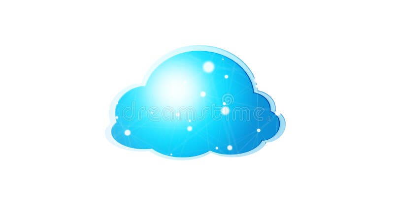 Blue and White Digital Cloud 3D Rendering Stock Illustration ...
