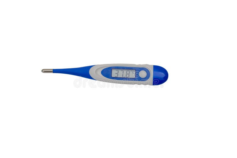 Blue-white Digital Thermometer for Measuring Body Temperature. the ...