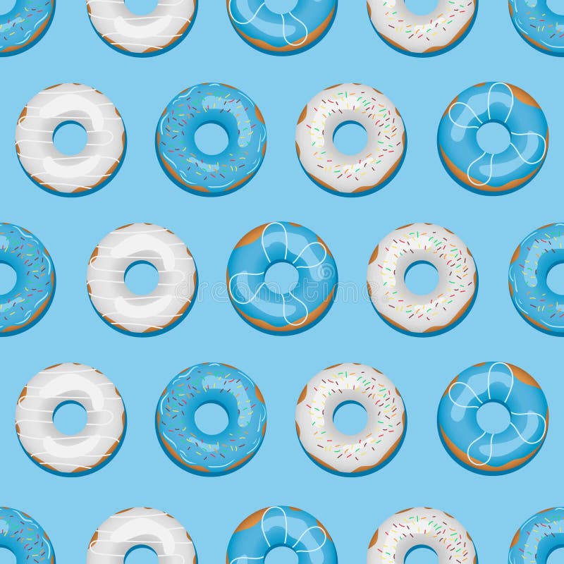 Blue and White Donuts Background Design Stock Vector - Illustration of ...