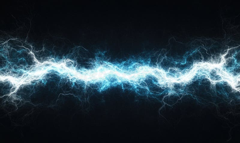A Blue and White Electrical Discharge with a Black Background Stock ...