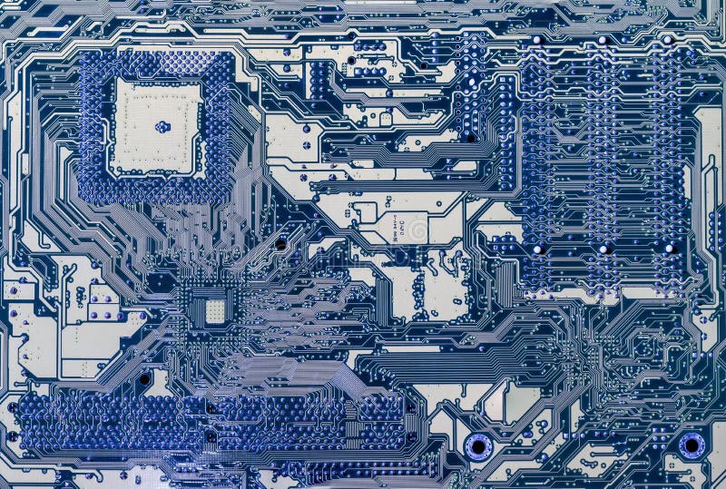 Blue Electronic Circuit Board Stock Photo - Image of communication ...