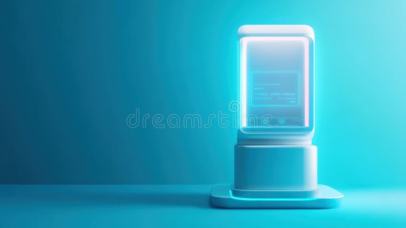 A Blue and White Electronic Device with a Screen that Says "Payment" on ...