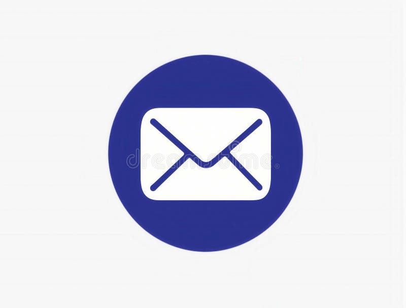 A Blue and White Email Icon Stock Illustration - Illustration of paper ...