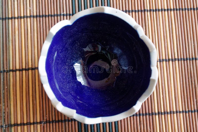 Blue - White Empty Cracked Candlestick, Top View Stock Image - Image of ...