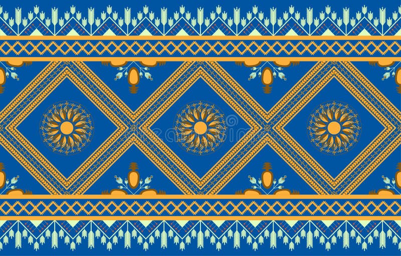 Blue and White Fabric Oriental Ethnic Pattern Traditional Stock ...