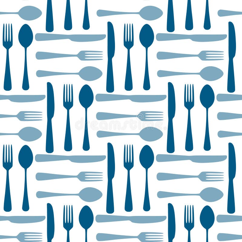 Fork Spoon and Knife Black and White Silhouettes on a Circle, Vector ...