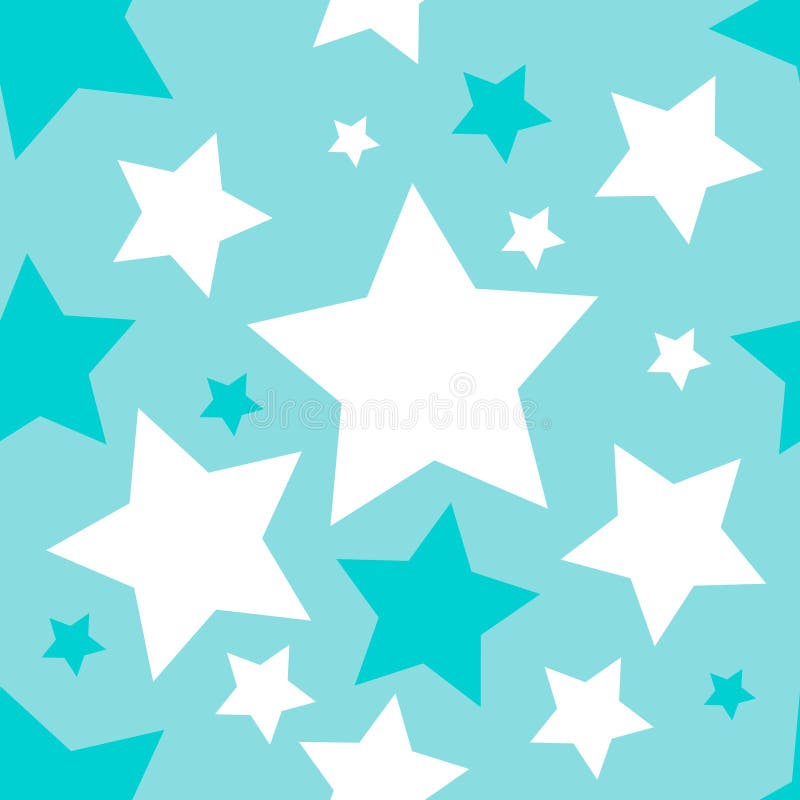 Blue and White, Full of Stars on Blue Background Seamless Pattern Stock ...