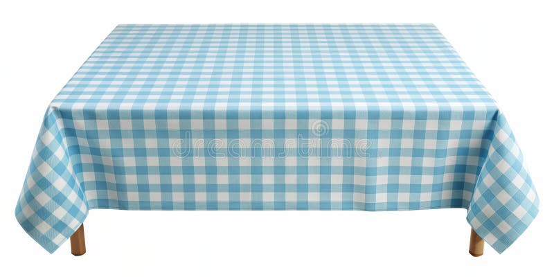 Blue and White Gingham Tablecloth, Front View, Isolated, Tablecloth ...
