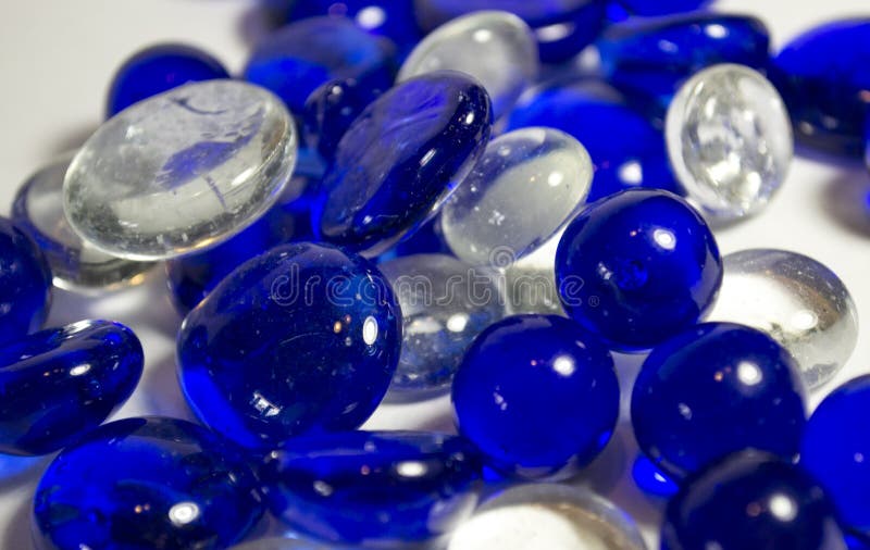 Blue and White Glass Rocks stock image. Image of white - 59132577