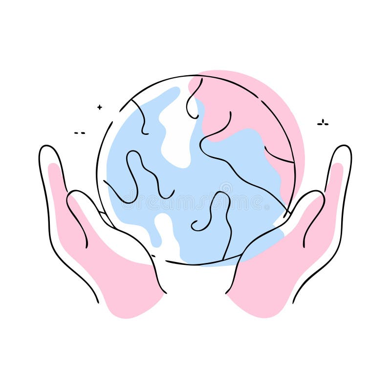 A Blue and White Globe is Being Held by Two Hands Stock Image ...
