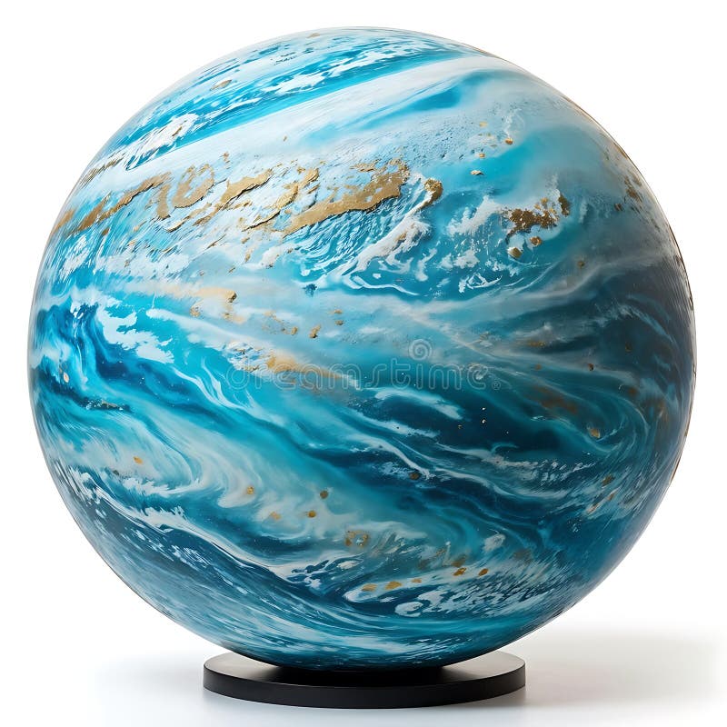 Abstract Blue and Gold Globe Stock Illustration - Illustration of decor ...