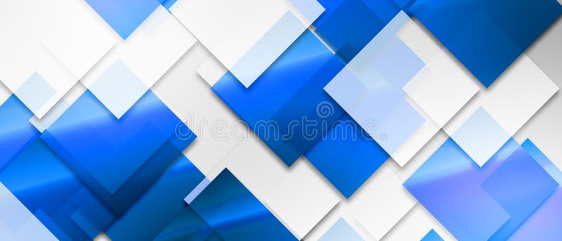 Blue and White Glossy Squares Abstract Tech Banner Design Stock ...