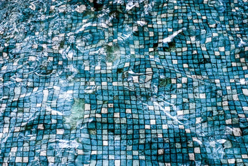 Blue and White Grid Pattern of the Bottom of a Pool. Stock Image ...