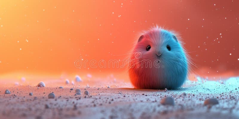 A Blue and White Hamster Calmly Sitting on the Ground Stock Image ...