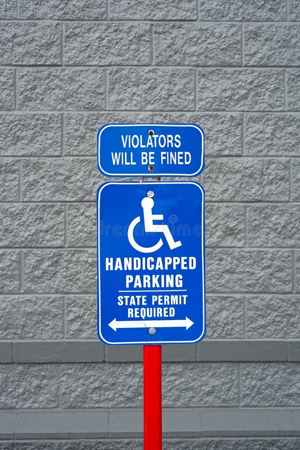 Blue and White Handicapped Sign Stock Photo - Image of gray, warning ...