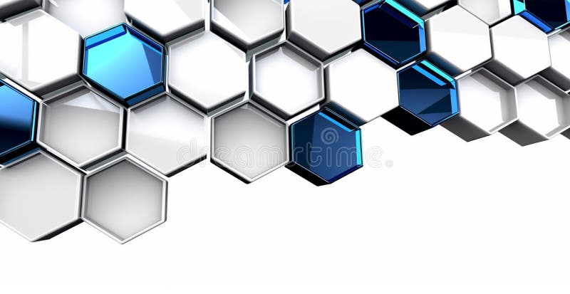 Blue White Hexagons Background, Abstract Texture - AI Generated Image ... Blue White Hexagons Background, Abstract Texture - AI Generated Image ...