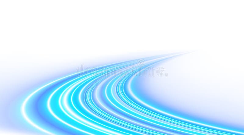 Blue and White High Speed Lines. Dynamic Motion Light Trails on White ...