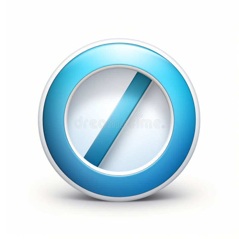 A Blue and White Icon of a No Entry Sign on a White Background Stock ...