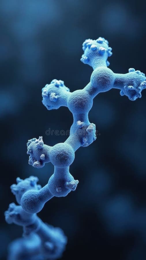 Blue and White Image of a Molecule Stock Illustration - Illustration of ...
