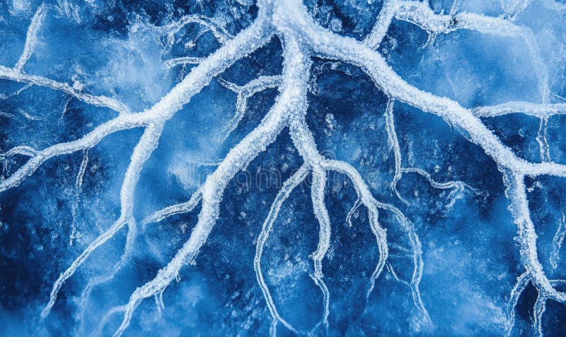 A Blue and White Image of a Plant with Roots Stock Image - Image of ...