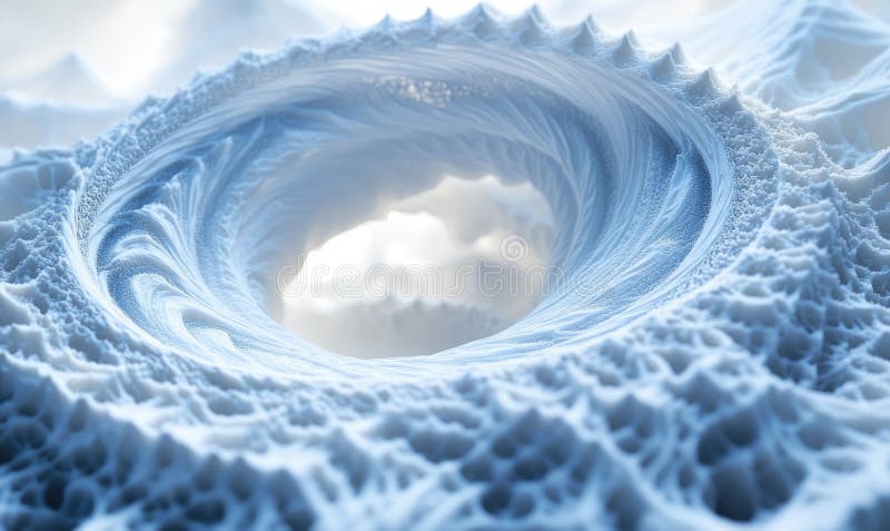 A Blue and White Image of a Swirling Vortex of Ice and Snow Stock Illustration - Illustration of ...