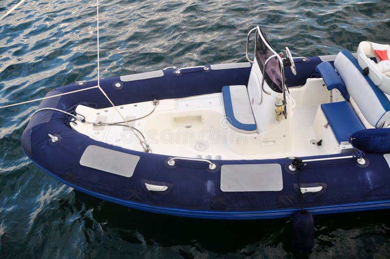 Blue white inflatable boat stock image. Image of speed - 74128251