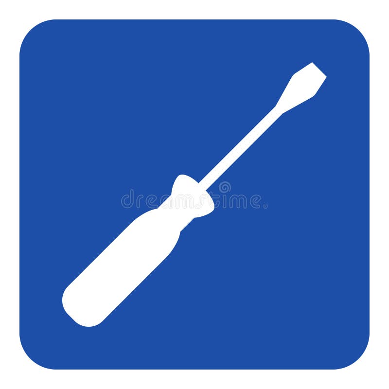 Blue, White Information Sign - Screwdriver Icon Stock Vector ...