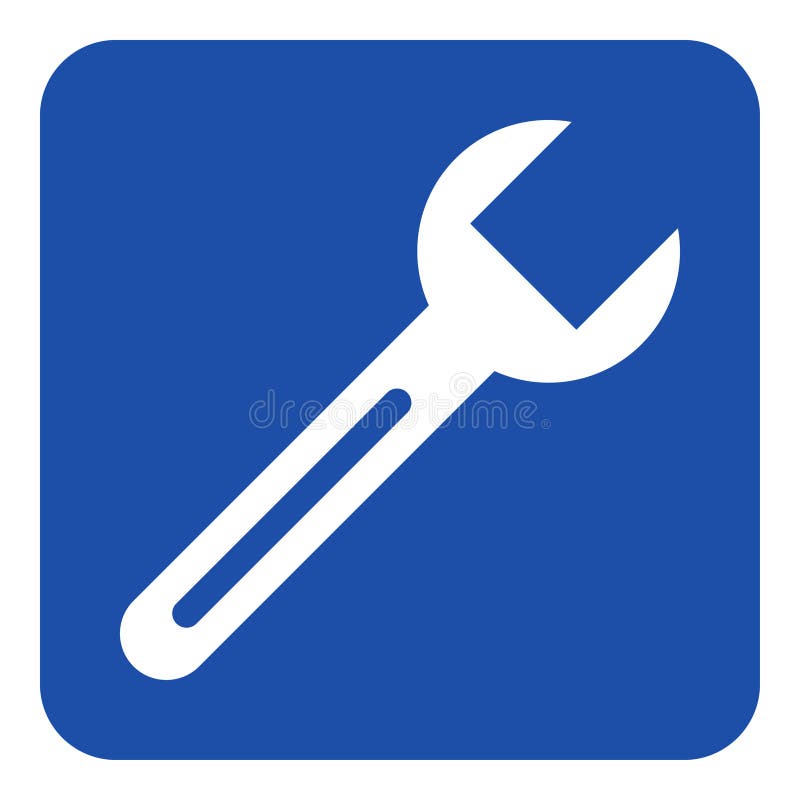 Blue, White Information Sign - Spanner Icon Stock Vector - Illustration ...