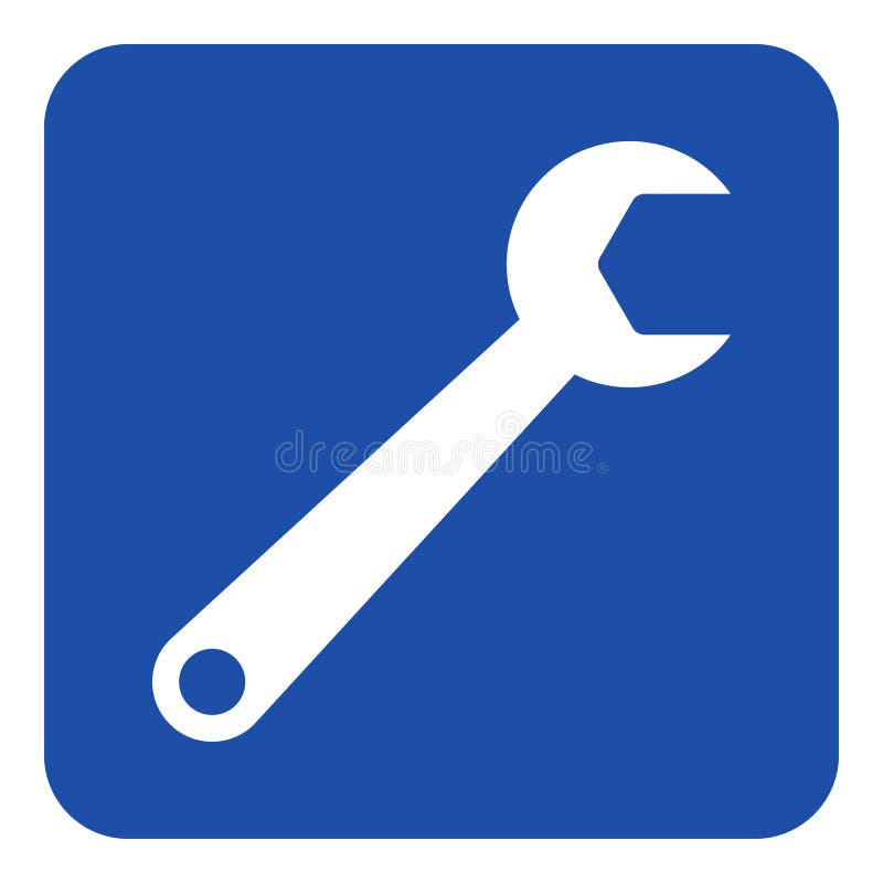Blue, White Information Sign - Spanner Icon Stock Vector - Illustration ...