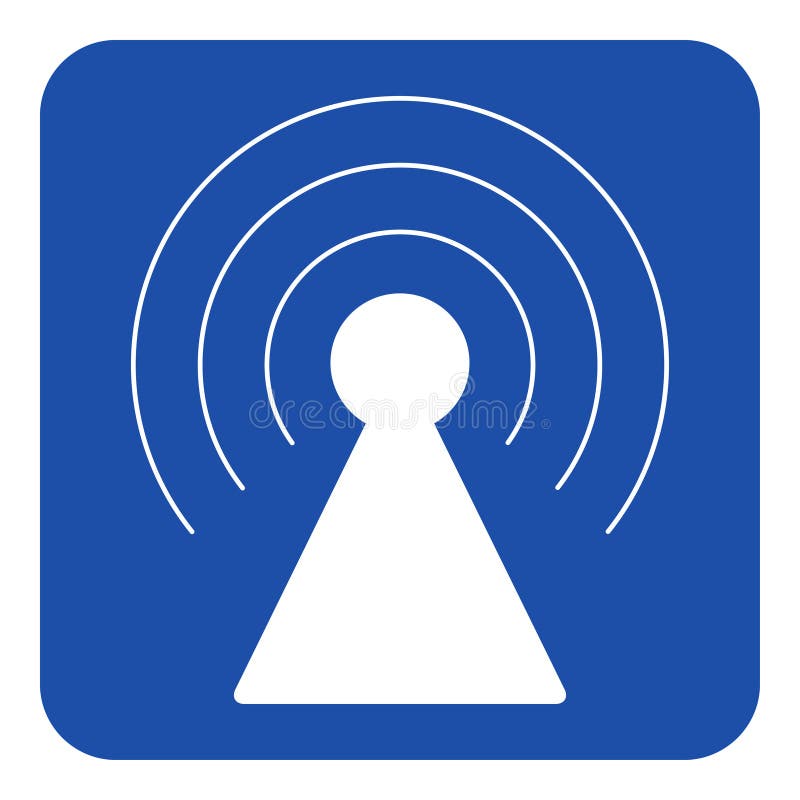 Blue, White Information Sign - Transmitter Tower Stock Vector ...