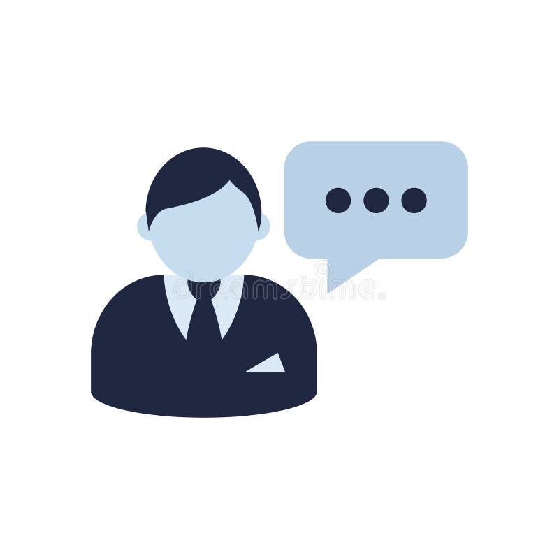 Blue and White Isolate Business Financial Advisor Flat Icon Elements ...