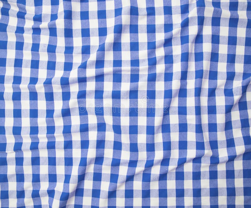 Blue and White Linen Tablecloth Stock Image - Image of cotton, picnic ...