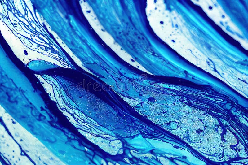 Blue and White Liquid Paint Abstract Pattern Background Digital ...