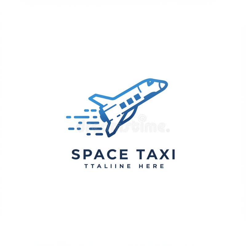 Blue and White Logo Design Featuring a Stylized Space Shuttle in Motion ...