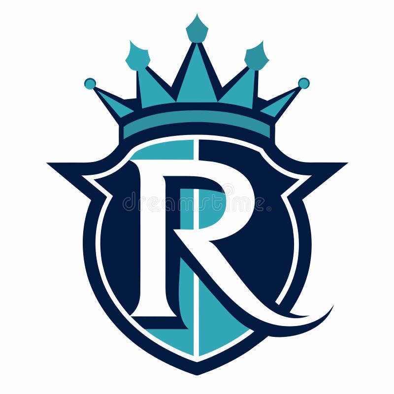 A Blue and White Logo Featuring a Crown on Top, Crown Letter R Logo ...