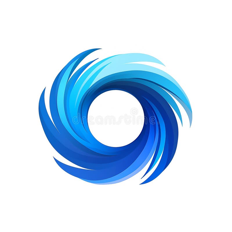 A Blue and White Logo with a Spiral Shape Stock Illustration ...